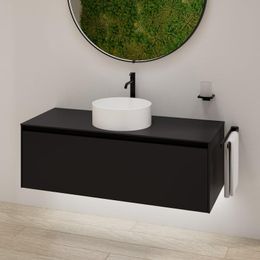 rivea Dia soleado Unterschrank B: 120 cm mit 1 Auszug, Waschtisch wei&szlig; matt,, BR0535WM+BR0108BM,
