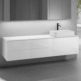 neoro n50 M&ouml;belanlage B: 200 cm mit 5 Ausz&uuml;gen, Waschtisch B: 58 cm wei&szlig; matt,, BN0065WM+BN0432WH+2#BN0421WH+BN0406WM,