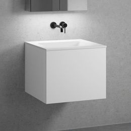 neoro n50 Unterschrank B: 60 cm mit 1 Auszug, Waschtisch ohne Hahnloch wei&szlig; matt,, BN0093WM+BN0431WM,