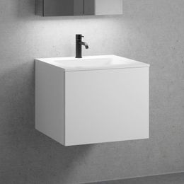neoro n50 Unterschrank B: 60 cm mit 1 Auszug, Waschtisch mit 1 Hahnloch wei&szlig;,, BN0092WH+BN0431WM,