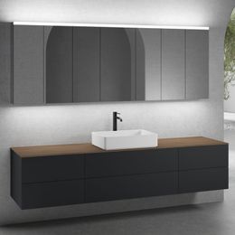 neoro n50 M&ouml;belanlage B: 220 cm mit 6 Ausz&uuml;gen, Waschtisch B: 58 cm wei&szlig; matt, mit Spiegelschrank,,