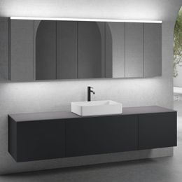 neoro n50 M&ouml;belanlage B: 220 cm mit 3 Ausz&uuml;gen, Waschtisch B: 58 cm wei&szlig; matt, mit Spiegelschrank,,