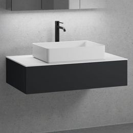 neoro n50 Unterschrank B: 100 cm mit 1 Auszug, Waschtisch B: 58 cm wei&szlig; matt,, BN0065WM+BN0413BM+BN0403WM,