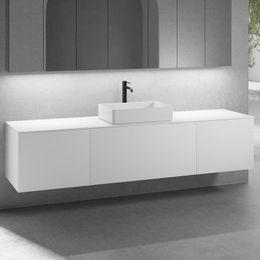 neoro n50 M&ouml;belanlage B: 220 cm mit 3 Ausz&uuml;gen, Waschtisch B: 58 cm wei&szlig; matt,, BN0065WM+2#BN0431WM+BN0433WM+BN0415WH,