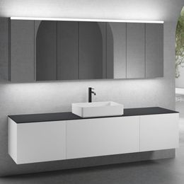 neoro n50 M&ouml;belanlage B: 220 cm mit 3 Ausz&uuml;gen, Waschtisch B: 58 cm wei&szlig; matt, mit Spiegelschrank,,