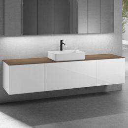 neoro n50 M&ouml;belanlage B: 220 cm mit 3 Ausz&uuml;gen, Waschtisch B: 58 cm wei&szlig; matt,, BN0065WM+2#BN0431WH+BN0433WH+BN0415WL,