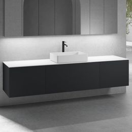 neoro n50 M&ouml;belanlage B: 220 cm mit 3 Ausz&uuml;gen, Waschtisch B: 58 cm wei&szlig; matt,, BN0065WM+2#BN0431BM+BN0433BM+BN0415WM,