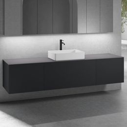 neoro n50 M&ouml;belanlage B: 220 cm mit 3 Ausz&uuml;gen, Waschtisch B: 58 cm wei&szlig; matt,, BN0065WM+2#BN0431BM+BN0433BM+BN0415GR,