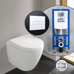 Villeroy & Boch Villeroy & Boch Subway 2.0 Compact Komplett-SET Wand-WC mit neeos Vorwandelement,, 5606R0R1+16601WH#SET,