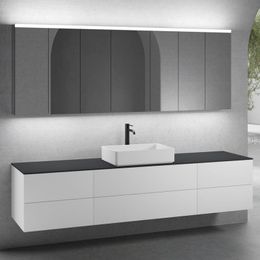 neoro n50 M&ouml;belanlage B: 220 cm mit 6 Ausz&uuml;gen, Waschtisch B: 58 cm wei&szlig; matt, mit Spiegelschrank,,