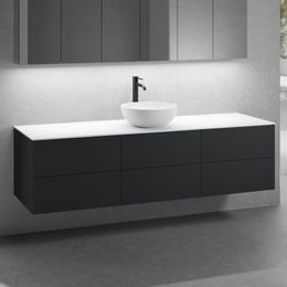 neoro n50 M&ouml;belanlage B: 180 cm mit 6 Ausz&uuml;gen, Waschtisch &Oslash; 40 cm wei&szlig; matt,, BN0064WM+3#BN0421BM+BN0409WM,