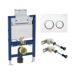 Geberit Duofix WC-Montageelement H: 82 cm, Omega20 Bet&auml;tigungsplatte Round, Montage-& Anschlusszubeh&ouml;r, 111003002+115085KJ1#SET,
