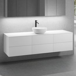 neoro n50 M&ouml;belanlage B: 180 cm mit 6 Ausz&uuml;gen, Waschtisch &Oslash; 40 cm wei&szlig; matt,, BN0064WM+3#BN0421WM+BN0409WH,