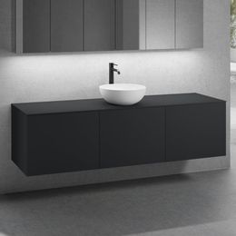 neoro n50 M&ouml;belanlage B: 180 cm mit 3 Ausz&uuml;gen, Waschtisch &Oslash; 45 cm wei&szlig; matt,, BN0106WM+3#BN0431BM+BN0409BM,