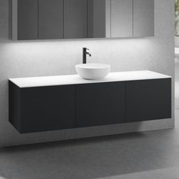 neoro n50 M&ouml;belanlage B: 180 cm mit 3 Ausz&uuml;gen, Waschtisch &Oslash; 45 cm wei&szlig; matt,, BN0106WM+3#BN0431BM+BN0409WM,