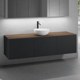 neoro n50 M&ouml;belanlage B: 180 cm mit 3 Ausz&uuml;gen, Waschtisch &Oslash; 45 cm wei&szlig; matt,, BN0106WM+3#BN0431BM+BN0409WL,