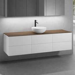 neoro n50 M&ouml;belanlage B: 180 cm mit 6 Ausz&uuml;gen, Waschtisch &Oslash; 45 cm wei&szlig; matt,, BN0106WM+3#BN0421WM+BN0409WL,