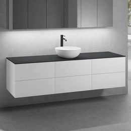 neoro n50 M&ouml;belanlage B: 180 cm mit 6 Ausz&uuml;gen, Waschtisch &Oslash; 45 cm wei&szlig; matt,, BN0106WM+3#BN0421WM+BN0409BM,