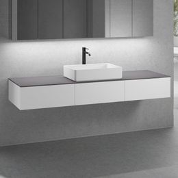 neoro n50 M&ouml;belanlage B: 180 cm mit 3 Ausz&uuml;gen, Waschtisch B: 58 cm wei&szlig; matt,, BN0065WM+3#BN0411WM+BN0409GR,