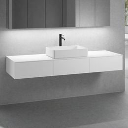 neoro n50 M&ouml;belanlage B: 180 cm mit 3 Ausz&uuml;gen, Waschtisch B: 58 cm wei&szlig; matt,, BN0065WM+3#BN0411WM+BN0409WH,