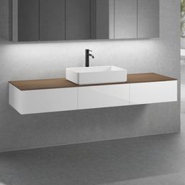 neoro n50 M&ouml;belanlage B: 180 cm mit 3 Ausz&uuml;gen, Waschtisch B: 58 cm wei&szlig; matt,, BN0065WM+3#BN0411WH+BN0409WL,