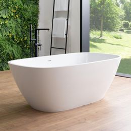 rivea Malie freistehende Badewanne L: 150 B: 74 H: 50,7 cm, mit pflegeleichter Oberfl&auml;che, BR0556WH,