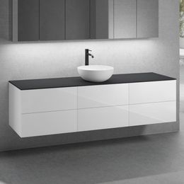 neoro n50 M&ouml;belanlage B: 180 cm mit 6 Ausz&uuml;gen, Waschtisch &Oslash; 45 cm wei&szlig; matt,, BN0106WM+3#BN0421WH+BN0409BM,
