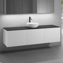 neoro n50 M&ouml;belanlage B: 180 cm mit 3 Ausz&uuml;gen, Waschtisch &Oslash; 40 cm wei&szlig; matt,, BN0064WM+3#BN0431WM+BN0409BM,
