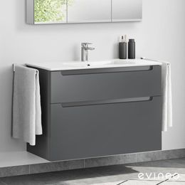 evineo ineo5 Unterschrank B: 100 cm, 2 Ausz&uuml;ge, mit Griffmulde, f&uuml;r evineo ineo Waschtisch,, BE0302AN,