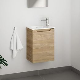 Duravit ME by Starck Handwaschbecken, evineo ineo5 Unterschrank B: 43 cm, 1 Tür links, mit Griffmulde,, 0723430000+BE0364OA,