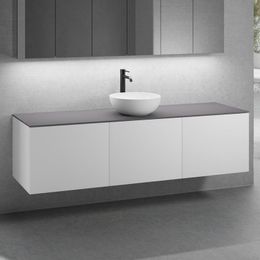 neoro n50 M&ouml;belanlage B: 180 cm mit 3 Ausz&uuml;gen, Waschtisch &Oslash; 45 cm wei&szlig; matt,, BN0106WM+3#BN0431WM+BN0409GR,