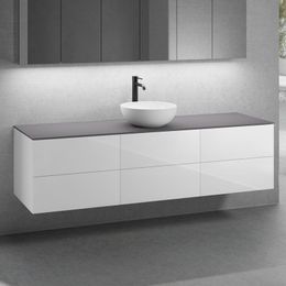 neoro n50 M&ouml;belanlage B: 180 cm mit 6 Ausz&uuml;gen, Waschtisch &Oslash; 45 cm wei&szlig; matt,, BN0106WM+3#BN0421WH+BN0409GR,