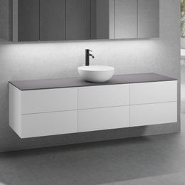 neoro n50 M&ouml;belanlage B: 180 cm mit 6 Ausz&uuml;gen, Waschtisch &Oslash; 45 cm wei&szlig; matt,, BN0106WM+3#BN0421WM+BN0409GR,
