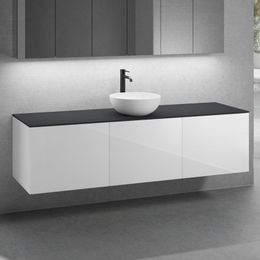 neoro n50 M&ouml;belanlage B: 180 cm mit 3 Ausz&uuml;gen, Waschtisch &Oslash; 45 cm wei&szlig; matt,, BN0106WM+3#BN0431WH+BN0409BM,