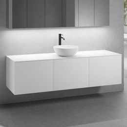 neoro n50 M&ouml;belanlage B: 180 cm mit 3 Ausz&uuml;gen, Waschtisch &Oslash; 45 cm wei&szlig; matt,, BN0106WM+3#BN0431WM+BN0409WM,