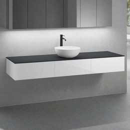 neoro n50 M&ouml;belanlage B: 180 cm mit 3 Ausz&uuml;gen, Waschtisch &Oslash; 45 cm wei&szlig; matt,, BN0106WM+3#BN0411WH+BN0409BM,