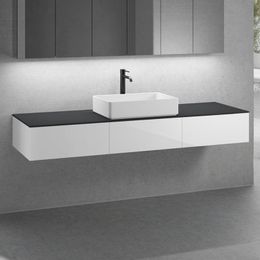 neoro n50 M&ouml;belanlage B: 180 cm mit 3 Ausz&uuml;gen, Waschtisch B: 58 cm wei&szlig; matt,, BN0065WM+3#BN0411WH+BN0409BM,
