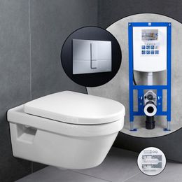 Villeroy & Boch Villeroy & Boch Architectura Komplett-SET Wand-WC mit neeos Vorwandelement,, 5684HR01+16791CR#SET,
