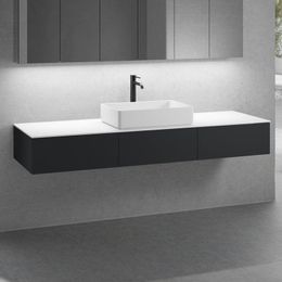 neoro n50 M&ouml;belanlage B: 180 cm mit 3 Ausz&uuml;gen, Waschtisch B: 58 cm wei&szlig; matt,, BN0065WM+3#BN0411BM+BN0409WH,