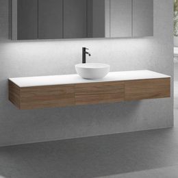 neoro n50 M&ouml;belanlage B: 180 cm mit 3 Ausz&uuml;gen, Waschtisch &Oslash; 40 cm wei&szlig; matt,, BN0064WM+3#BN0411WL+BN0409WH,