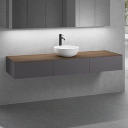 neoro n50 M&ouml;belanlage B: 180 cm mit 3 Ausz&uuml;gen, Waschtisch &Oslash; 45 cm wei&szlig; matt,, BN0106WM+3#BN0411GR+BN0409WL,