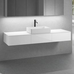 neoro n50 M&ouml;belanlage B: 180 cm mit 3 Ausz&uuml;gen, Waschtisch B: 58 cm wei&szlig; matt,, BN0065WM+3#BN0411WH+BN0409WM,