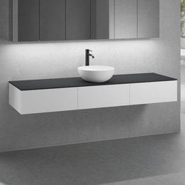 neoro n50 M&ouml;belanlage B: 180 cm mit 3 Ausz&uuml;gen, Waschtisch &Oslash; 45 cm wei&szlig; matt,, BN0106WM+3#BN0411WM+BN0409BM,