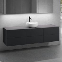 neoro n50 M&ouml;belanlage B: 180 cm mit 6 Ausz&uuml;gen, Waschtisch &Oslash; 45 cm wei&szlig; matt,, BN0106WM+3#BN0421BM+BN0409GR,