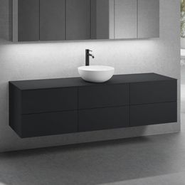 neoro n50 M&ouml;belanlage B: 180 cm mit 6 Ausz&uuml;gen, Waschtisch &Oslash; 45 cm wei&szlig; matt,, BN0106WM+3#BN0421BM+BN0409BM,