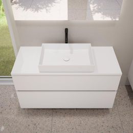 evineo ineo5 evo Unterschrank B: 120 cm mit 2 Ausz&uuml;gen, ineo7 Waschtisch B: 60,5 cm wei&szlig; matt,, BE0959WM+BE0965WM+BE0937WM,