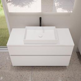 evineo ineo5 evo Unterschrank B: 120 cm mit 2 Ausz&uuml;gen, ineo7 Waschtisch B: 60,5 cm wei&szlig; matt,, BE0959WH+BE0965WH+BE0937WM,