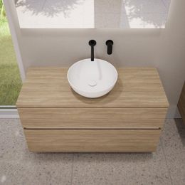 evineo ineo5 evo Unterschrank B: 120 cm mit 2 Ausz&uuml;gen, ineo6 Waschtisch &Oslash; 41,5 cm wei&szlig; matt,, BE0959OA+BE0965OA+BE0936WM,