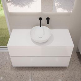 evineo ineo5 evo Unterschrank B: 120 cm mit 2 Ausz&uuml;gen, ineo6 Waschtisch &Oslash; 41,5 cm wei&szlig; matt,, BE0959WH+BE0965WH+BE0936WM,