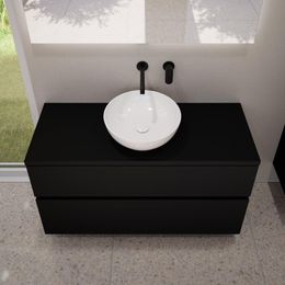 evineo ineo5 evo Unterschrank B: 120 cm mit 2 Ausz&uuml;gen, ineo6 Waschtisch &Oslash; 41,5 cm wei&szlig;,, BE0959BM+BE0965BM+BE0936WH,
